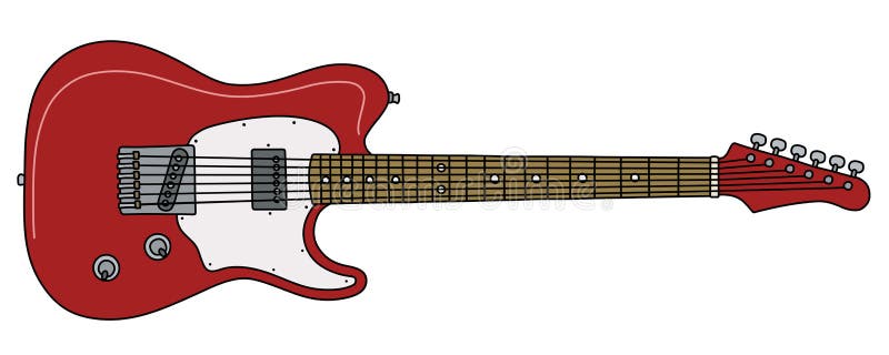 The Classic Red Electric Guitar Stock Vector - Illustration of electric ...