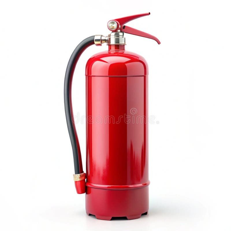 Red Fire Extinguisher Isolated on White Background Stock Illustration - Illustration of security ...