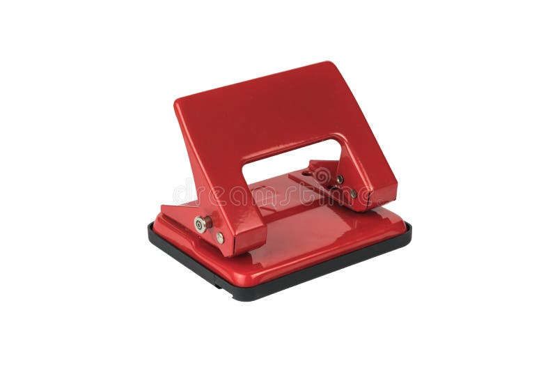 Classic Red Hole Punch Isolated on a White Background Stock Photo ...