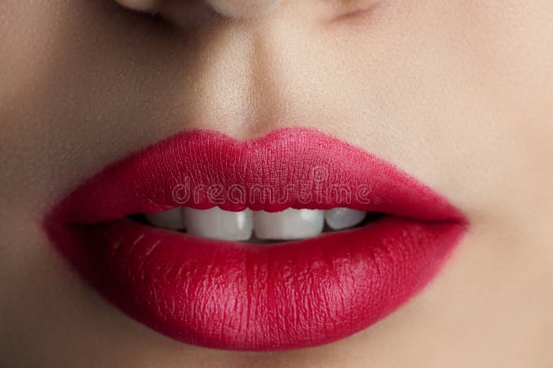 Classic red lips stock image. Image of close, beautiful - 50123487