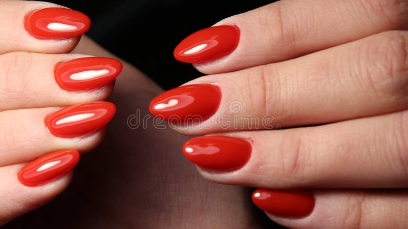 Classic Red Manicure Design Stock Photo - Image of beauty, clean: 85923048