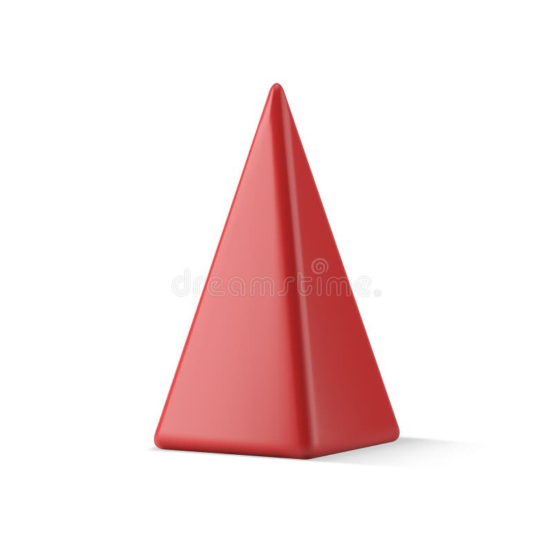 Classic Red Metallic Gloss Isometric Triangle Shape with Shadow ...