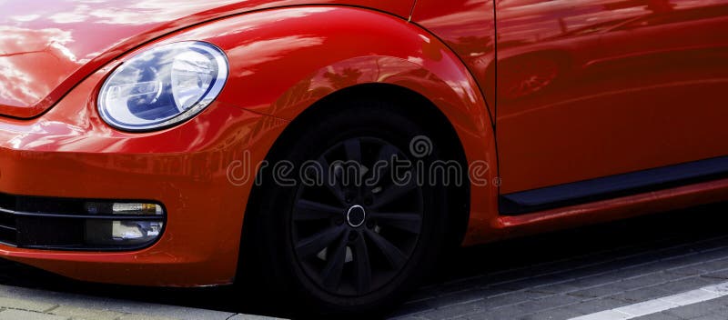 Classic red mini car stock image. Image of model, color - 274628897