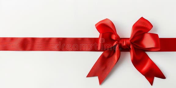 Classic Red Ribbon Bow on Isolated Background Stock Image - Image of ...