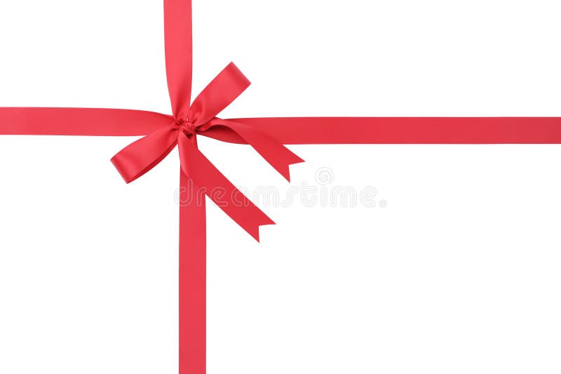 Classic Red Ribbon Bow for Packaging Gifts Stock Image - Image of ...