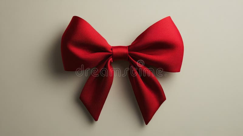 A Classic Red Satin Bow on a Neutral Background Stock Illustration ...