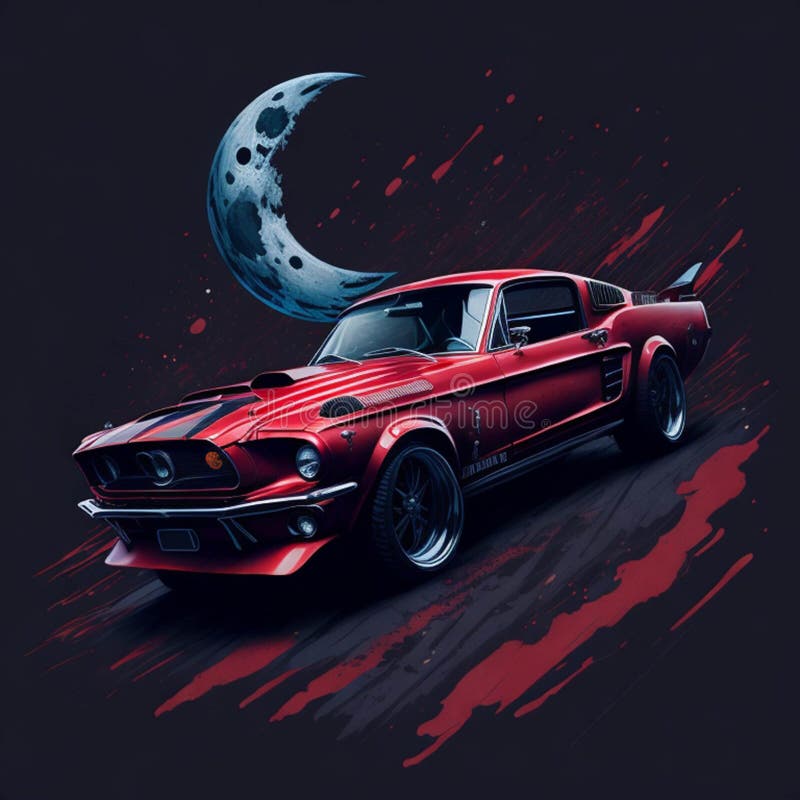 Classic Red Sedan Car. Generate Ai Stock Illustration - Illustration of ...