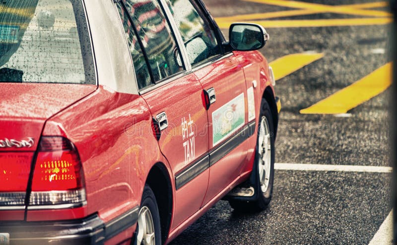 Classic Red Taxi Cab of Hong Kong Editorial Photo - Image of safety ...