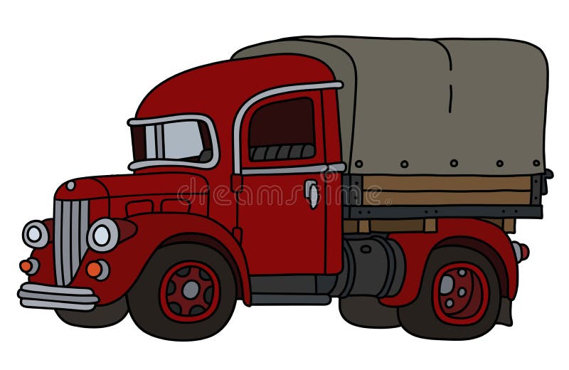 The classic red truck stock vector. Illustration of freight - 161628922