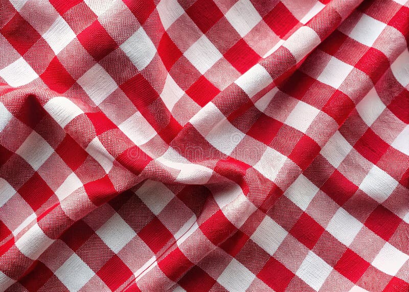 Classic Red and White Checkered Cotton Fabric Texture a Seamless ...