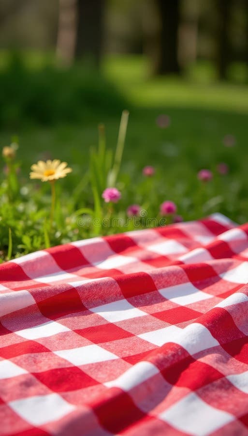 Classic Red and White Checkered Picnic Blanket Texture, Aesthetic ...