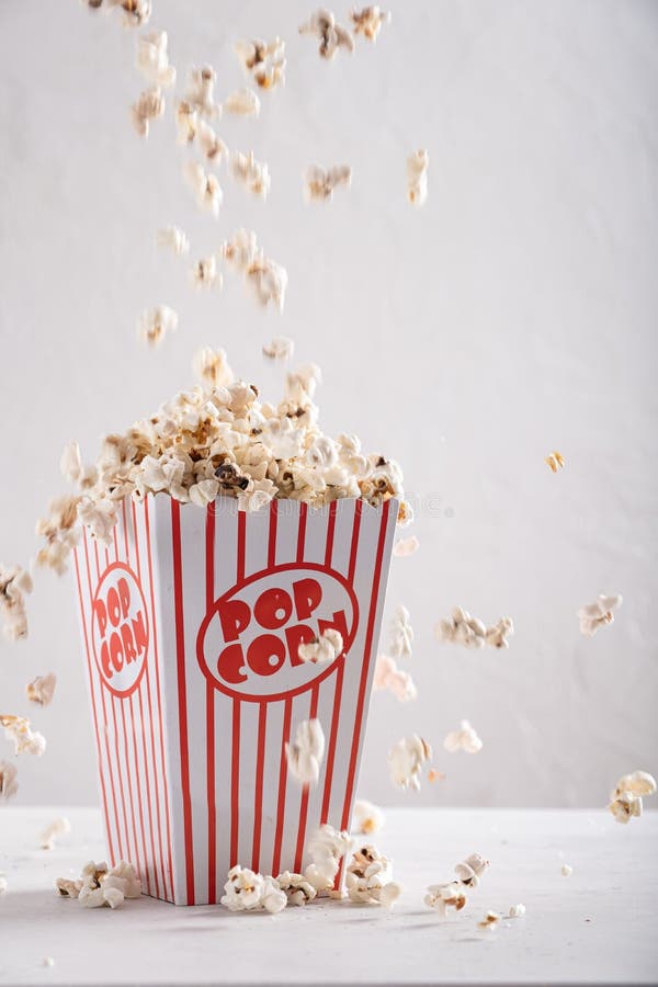 Classic Red and White Popcorn Box Stock Image - Image of salt ...