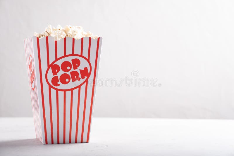 Classic Red and White Popcorn Box Stock Photo - Image of popcorn, paper ...