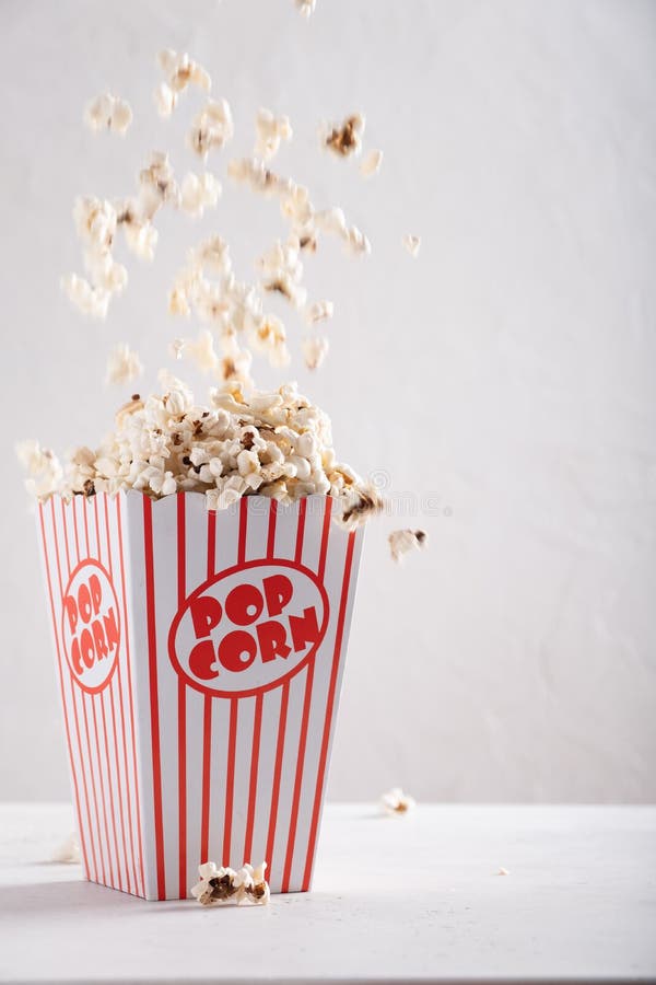 Classic Red and White Popcorn Box Stock Image - Image of fluffy ...