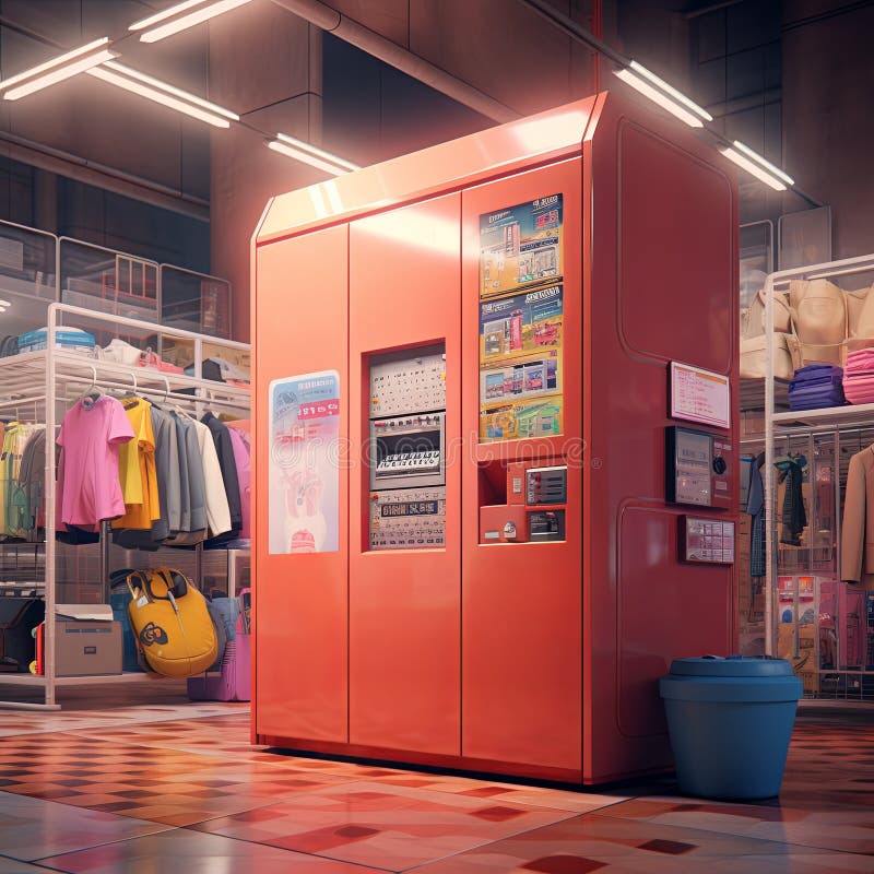 Classic Red and White Retro Vending Machine Displayed in a Cozy Small ...