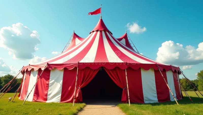 Classic Red White Striped Circus Tent, Vibrant Colors , Performance ...