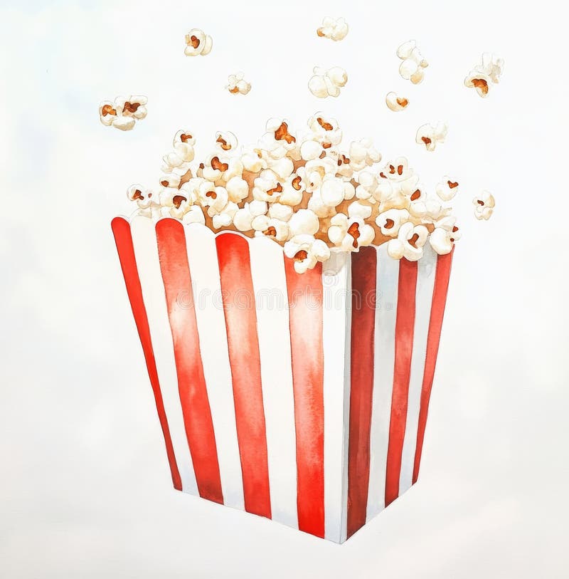 Classic Red White Striped Popcorn Container Soft Pastel Background ...