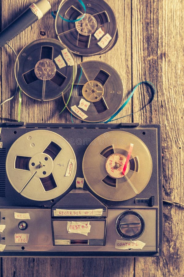 Classic Reel-to-reel Tape Recorder with a Few Rolls of Tape Stock Photo ...