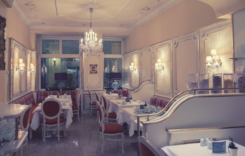 Classic Restaurant in Winter Season Stock Photo - Image of light ...