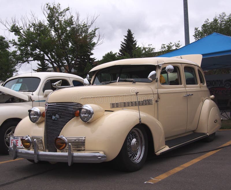 Classic Restored Beige Chevrolet Editorial Photography - Image of ...