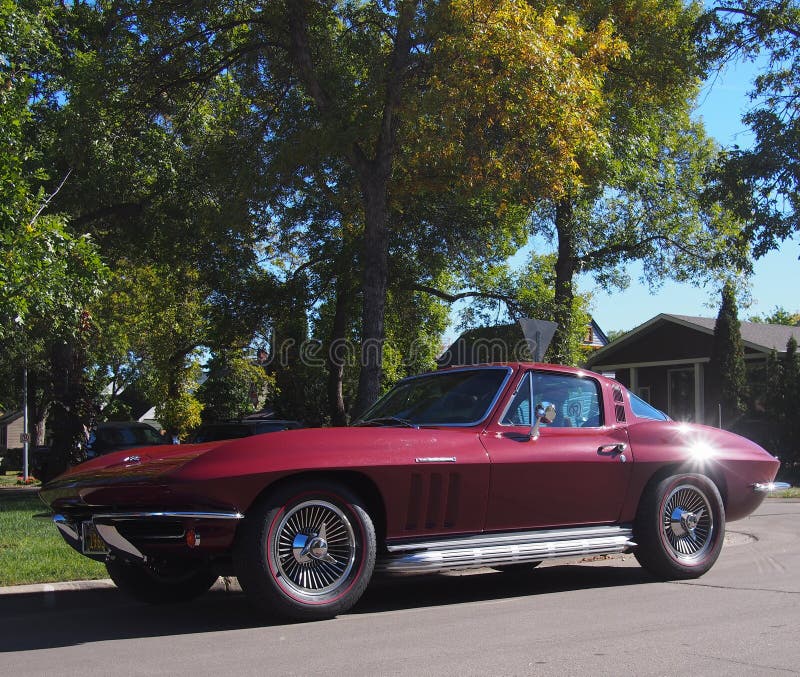 Classic Restored Red Chevrolet Corvette Editorial Photo - Image of ...