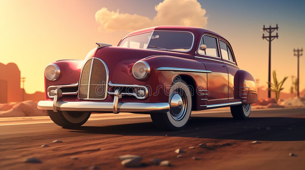 Classic Retro Car Timeless Artistry Stock Illustration - Illustration ...