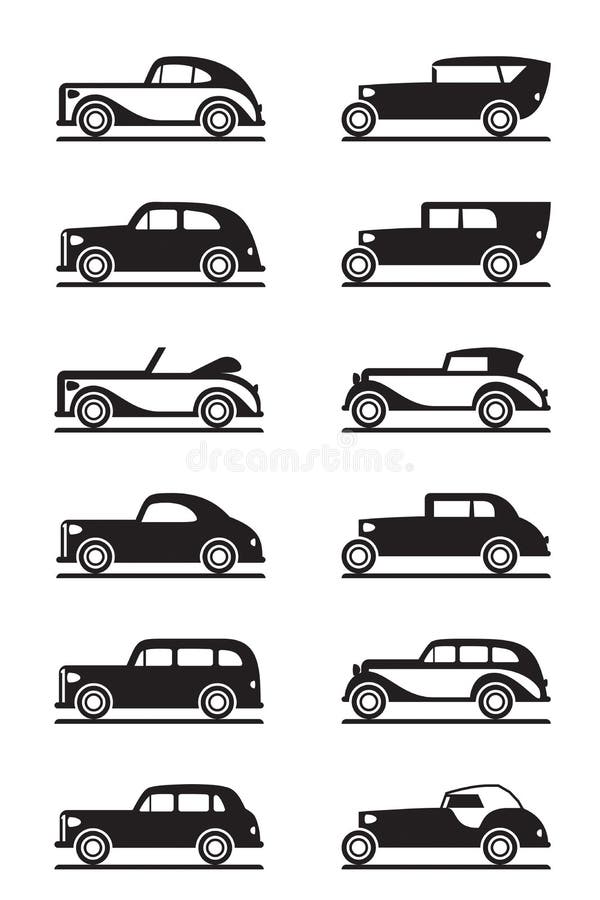 Classic and retro cars stock vector. Illustration of limousine - 66268049