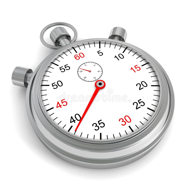 Stopwatch Mechanical Clock Timer Chrome Isolated Stock Photo - Image of ...