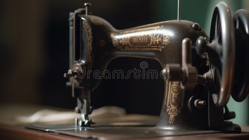 Classic Retro Style Manual Sewing Machine Ready for Sewing Work ...