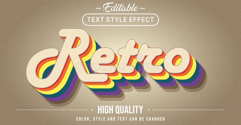 Classic Retro Text Effect - Editable Text Effect Stock Vector ...