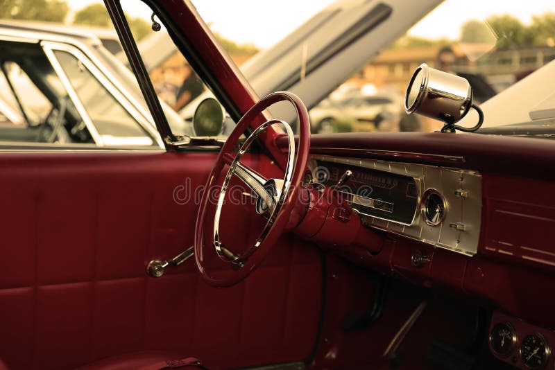 Classic Retro Vintage Red Car Stock Photo - Image of classic, machine ...