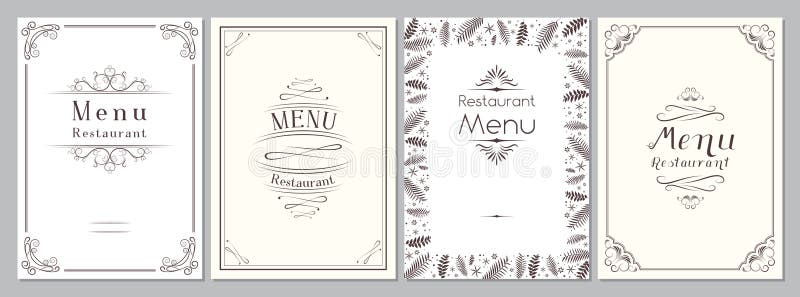 Classic/ Retro/ Vintage Restaurant Menu Covers Stock Illustration ...