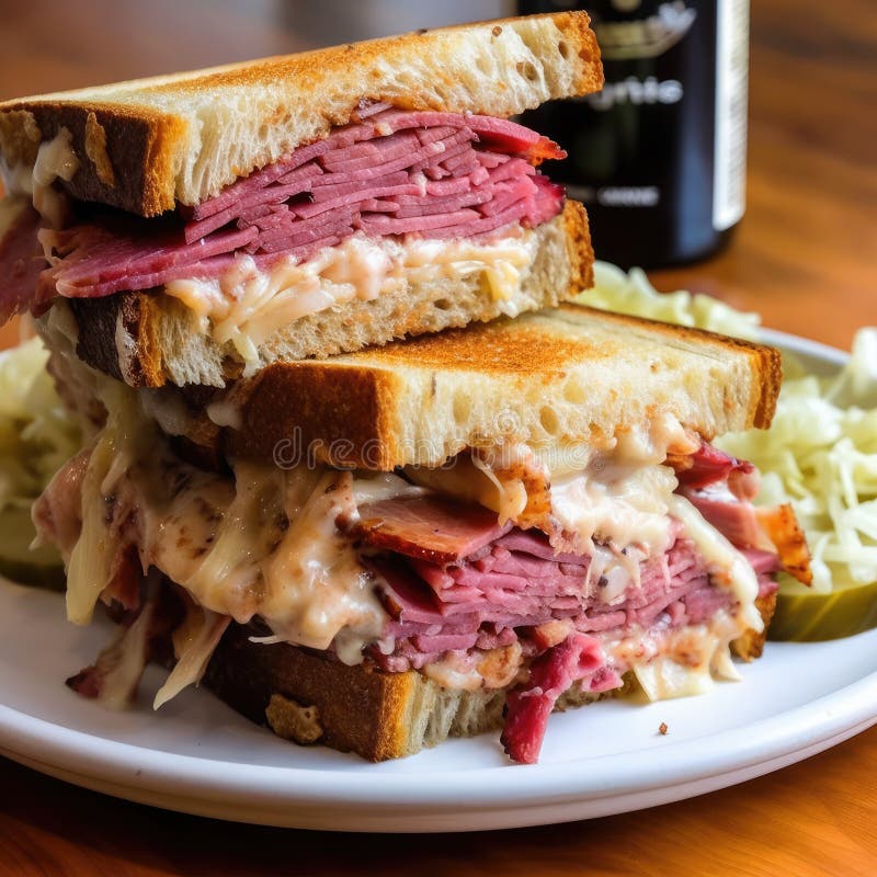 Classic Reuben Sandwich Close Up Stock Photo - Image of tomatoes ...