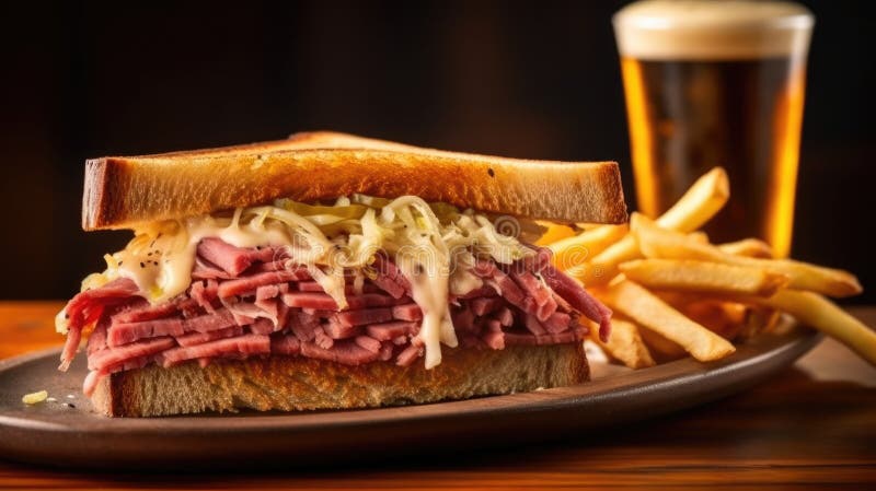Classic Reuben Sandwich Close Up Stock Image - Image of toasted, reuben ...