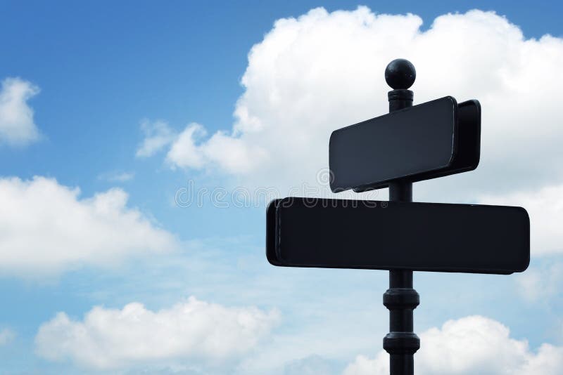 Classic Road Sign on Blue Sky Stock Image - Image of empty, classic ...
