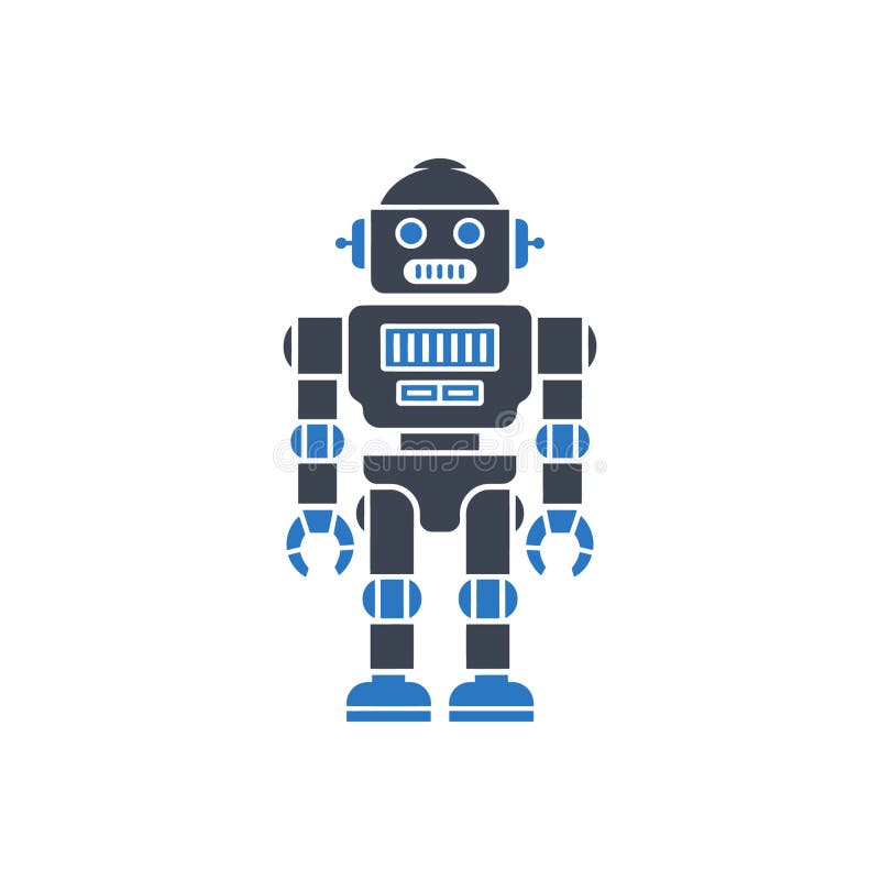 Classic Robot Design Icon stock vector. Illustration of mechanical ...