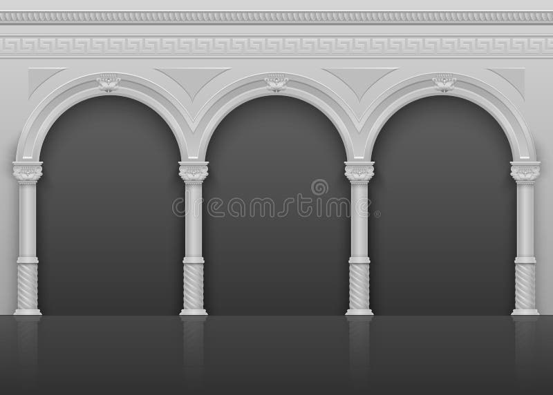 Arches and columns stock illustration. Illustration of white - 23192477