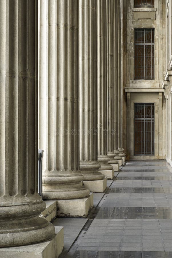 Classic Roman Column Hallway Stock Image - Image of hallway, vintage ...