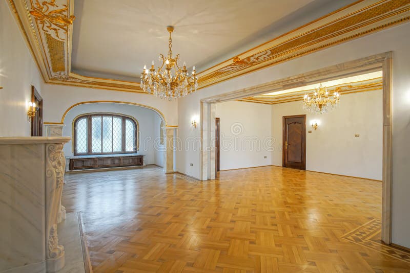 Classic Room with Gold Decorations Stock Photo - Image of classical ...