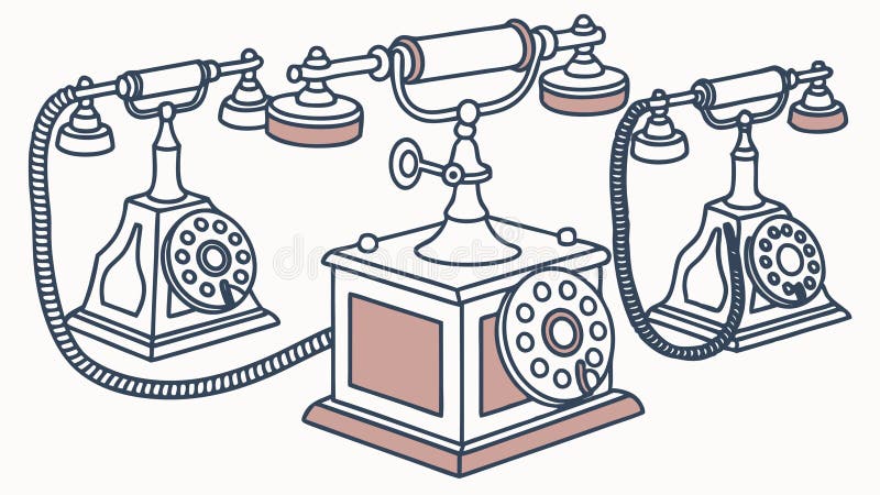 Classic Rotary Telephone, Vintage Communication Device, Vector Design ...