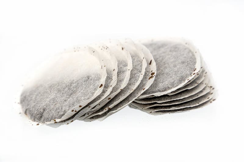 Classic Round Black Tea Bags on White Background Stock Image - Image of ...