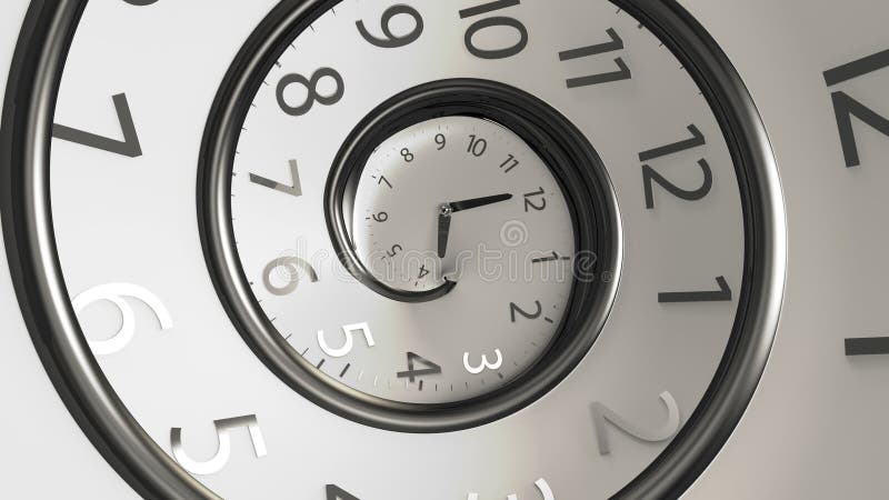 3D Rendering Clock Spinning Back Isolated from the White Background ...