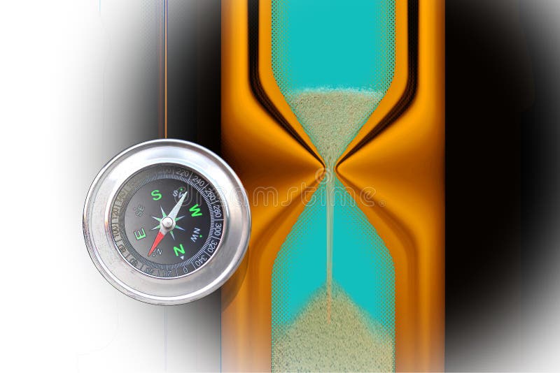 Abstract Hourglass and Analog Clock Stock Vector - Illustration of ...