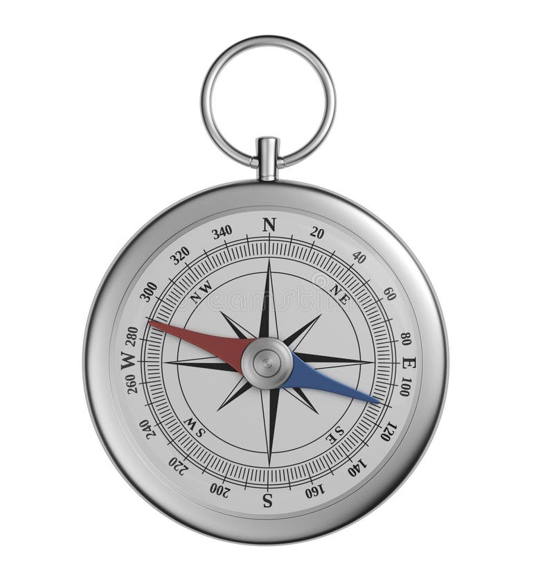 Classic Round Compass Isolated on White Background Stock Illustration ...