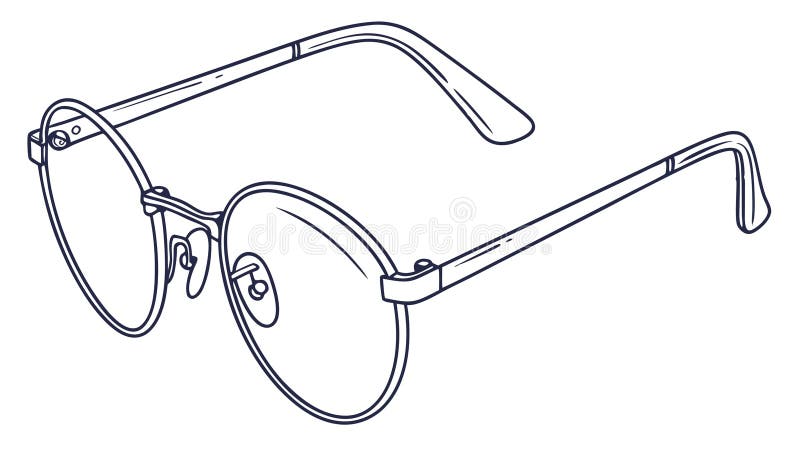 Classic Round Eyeglasses, Symbolizing Vision and Intellect. Vector ...