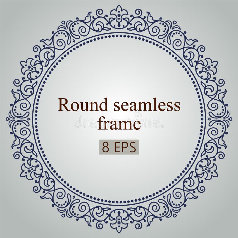 Classic Round Frame. Vector Seamless Border Stock Vector - Illustration ...