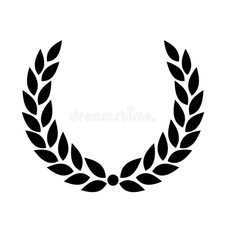 Classic Round Laurel Wreath Element Stock Vector - Illustration of ...