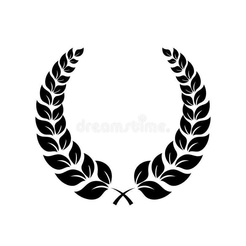 Classic Round Laurel Wreath Element Stock Vector - Illustration of vine ...