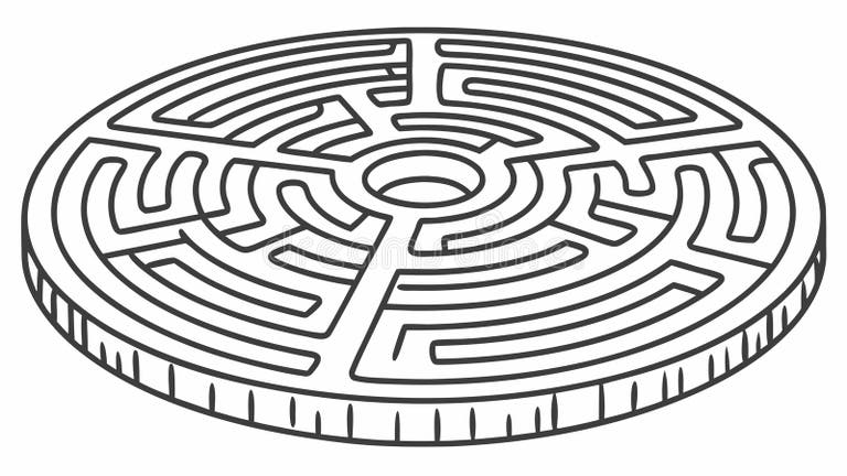 Classic Round Maze Puzzle Design, Vector Design Generative AI Stock ...