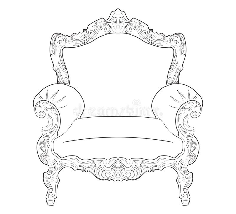 Classic royal armchair stock vector. Illustration of border - 73892334